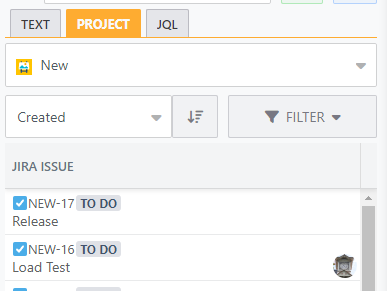 Insert existing Jira issues into Gantt chart