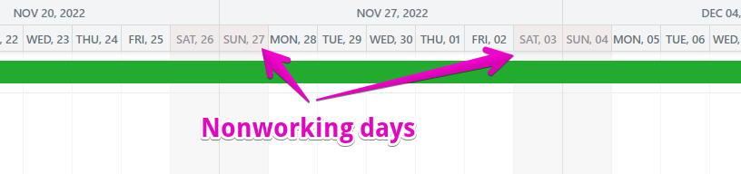 Configure working calendar