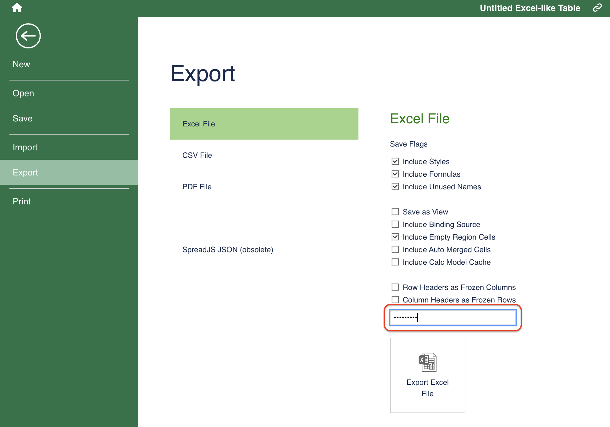 Import and Export Encrypted Excel Files