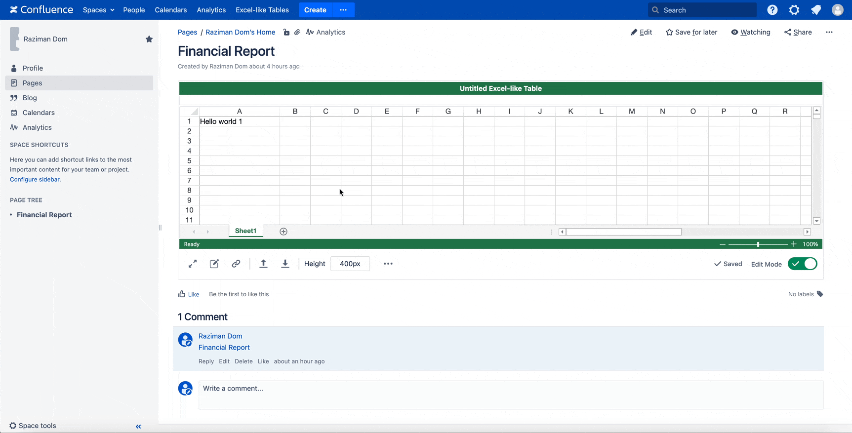 Download and Upload Tables