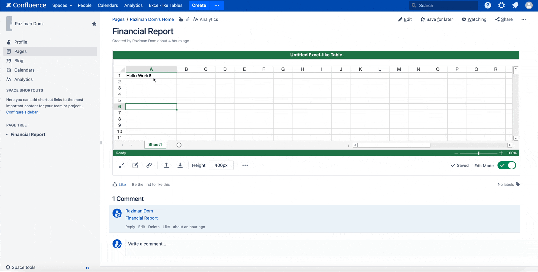 Download and Upload Tables