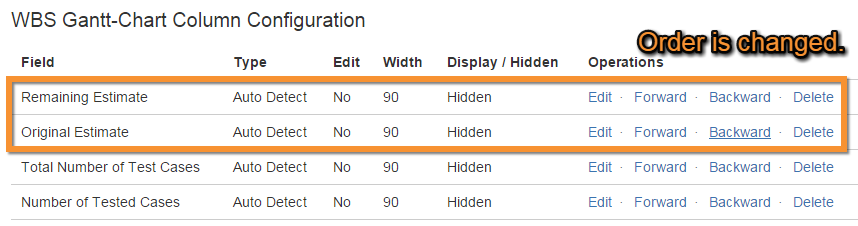 Global column settings