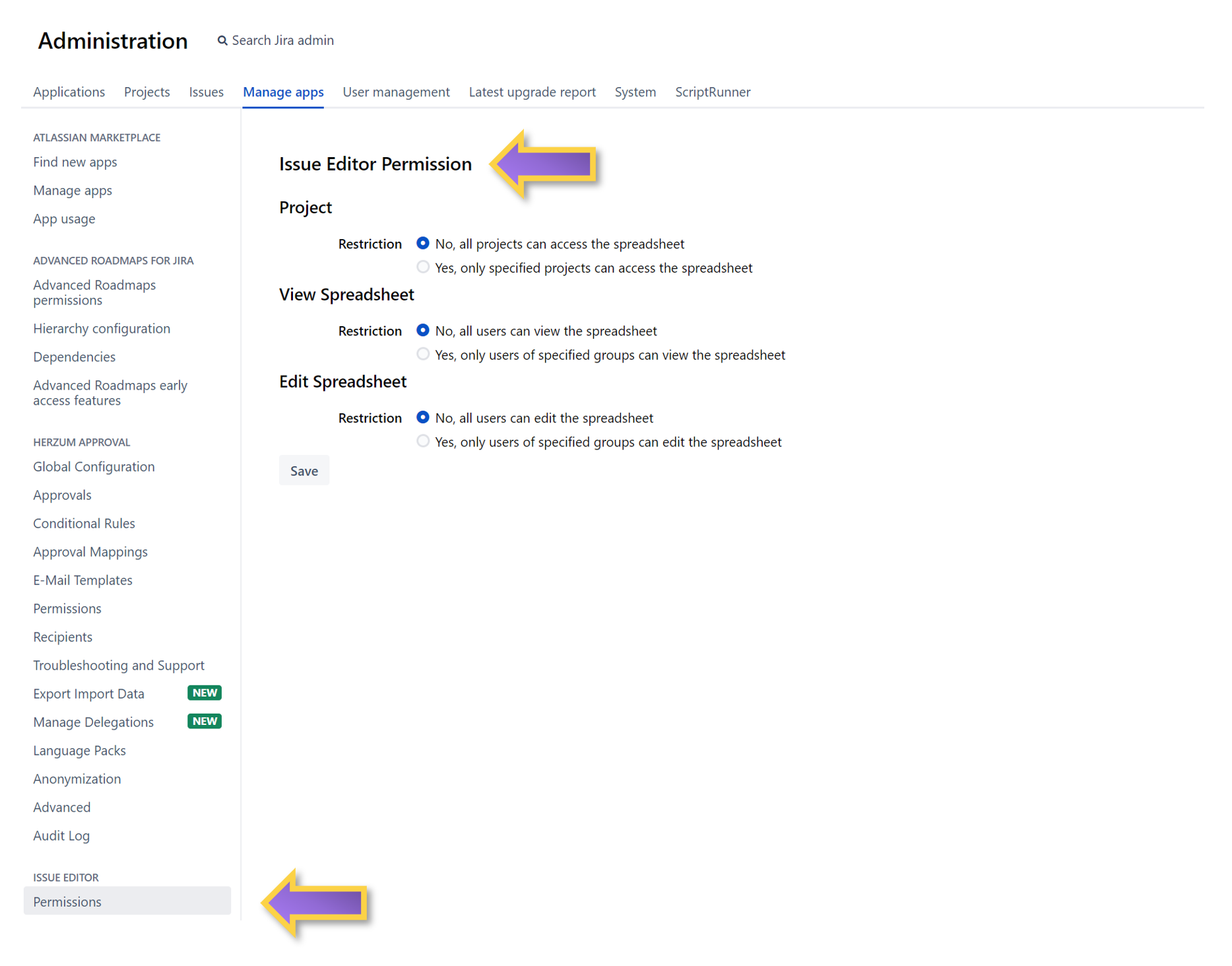 Global Permission Setting