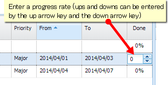 Updating and calculating the progress rate (percent done)