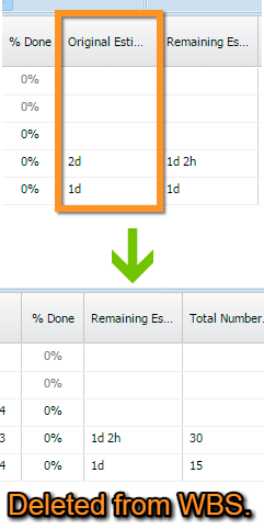 Gantt column settings